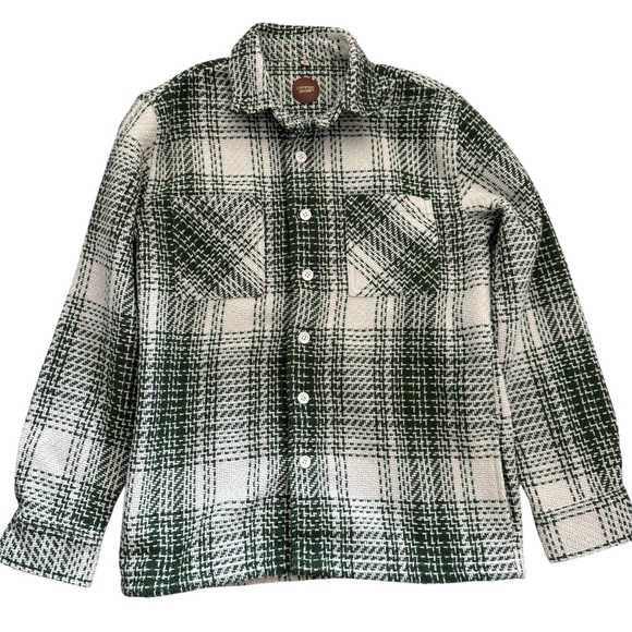 Common People Clothing | Shirts | Common People Green And Ecru Plaid ...